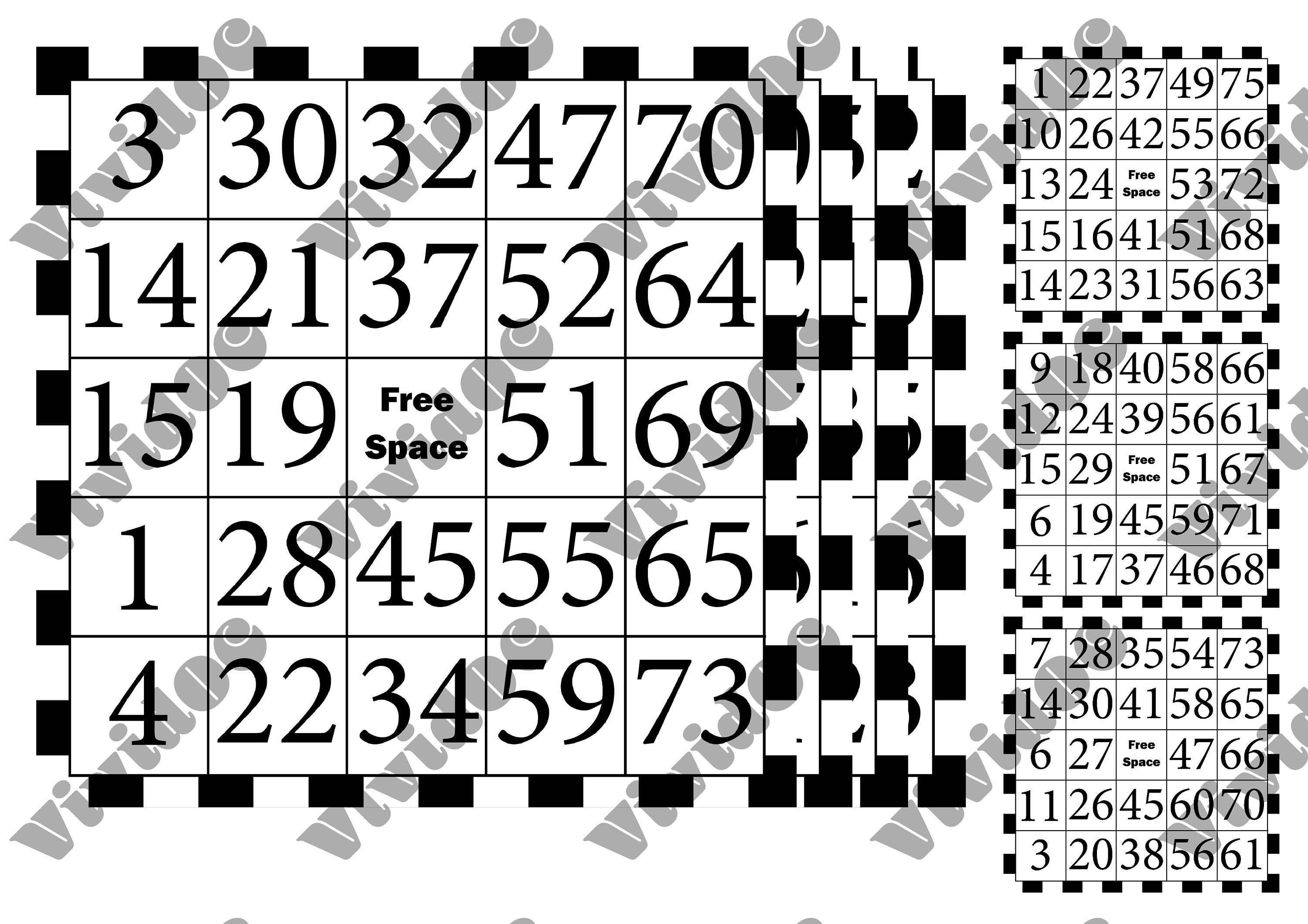 20 American Bingo Cards With Chequered Borders - Etsy