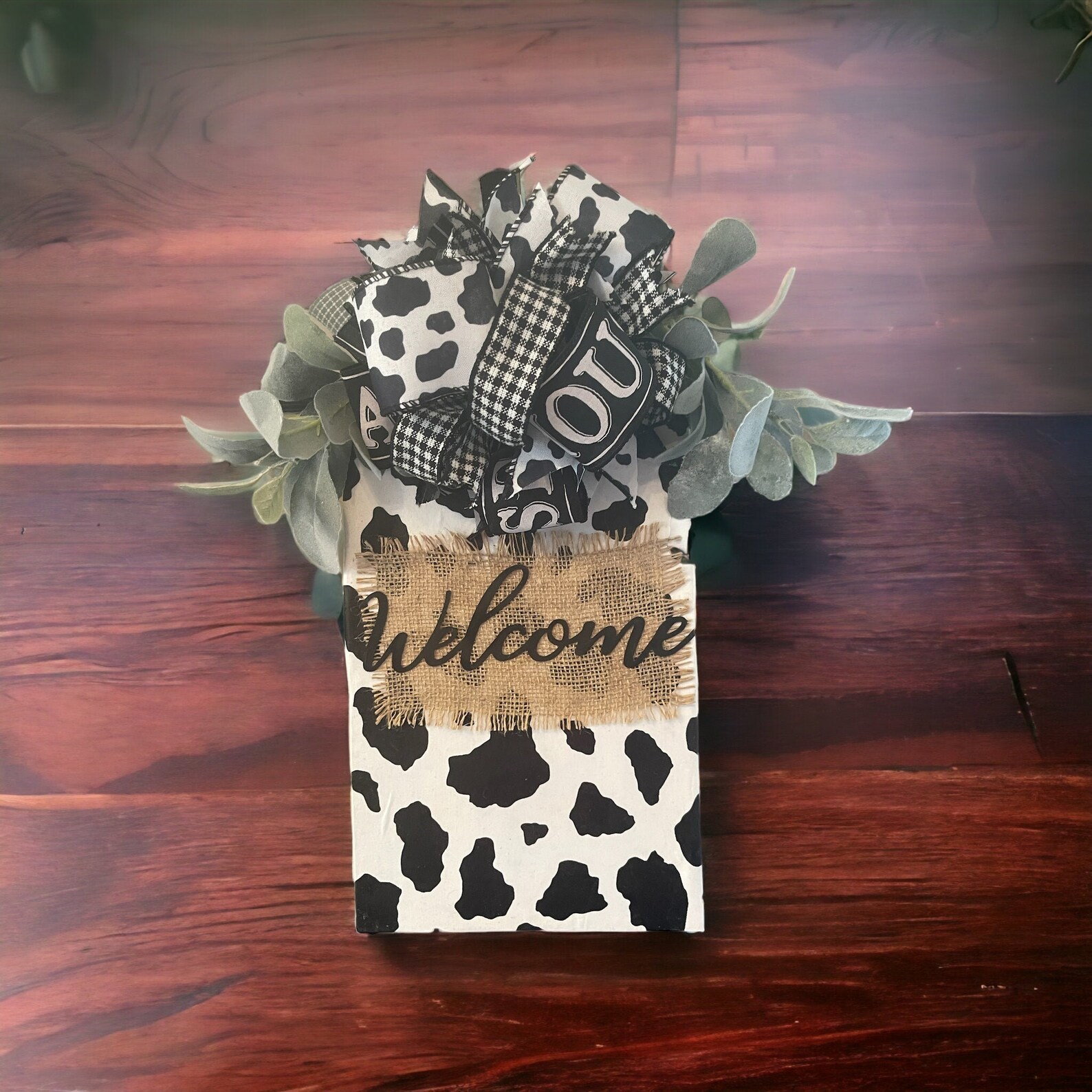 Cow Print Welcome Sign - Etsy