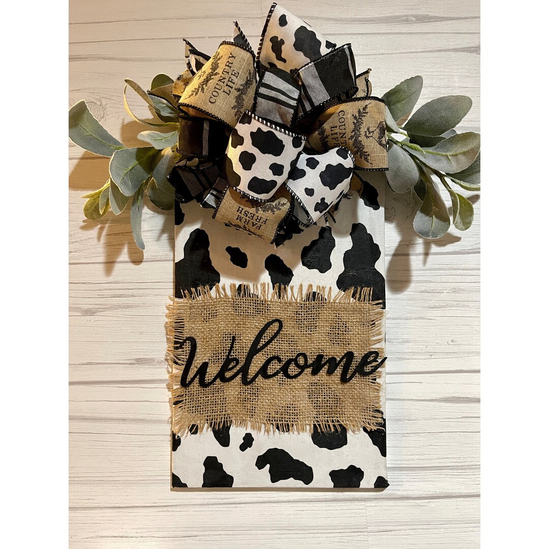 Cow Print Welcome Sign - Etsy