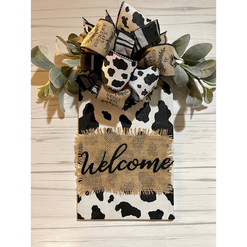 Cow Print Welcome Sign - Etsy
