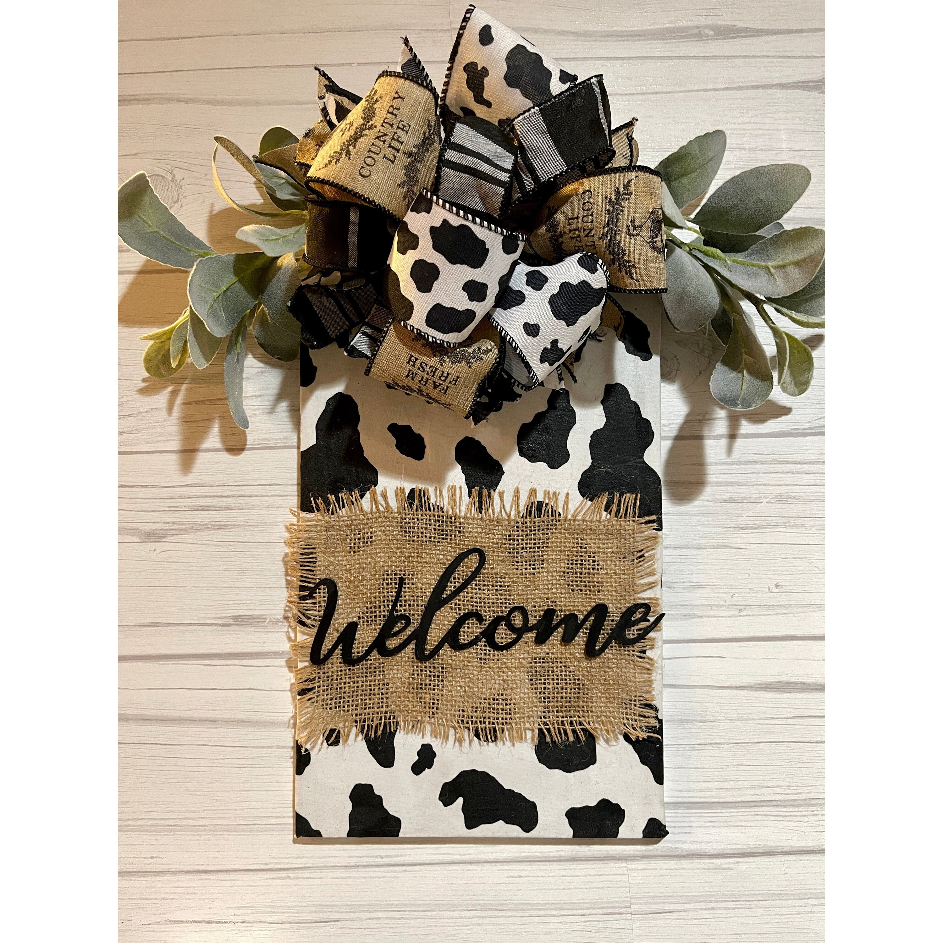 Cow Print Welcome Sign - Etsy