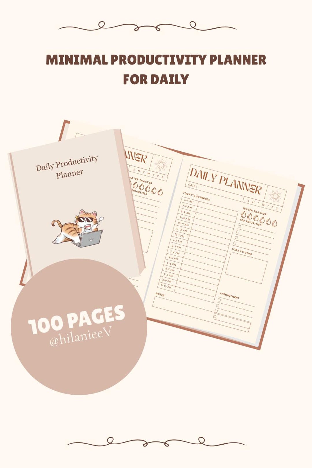 Daily Productivity Planner Printable | A4 Digital Download PDF ...
