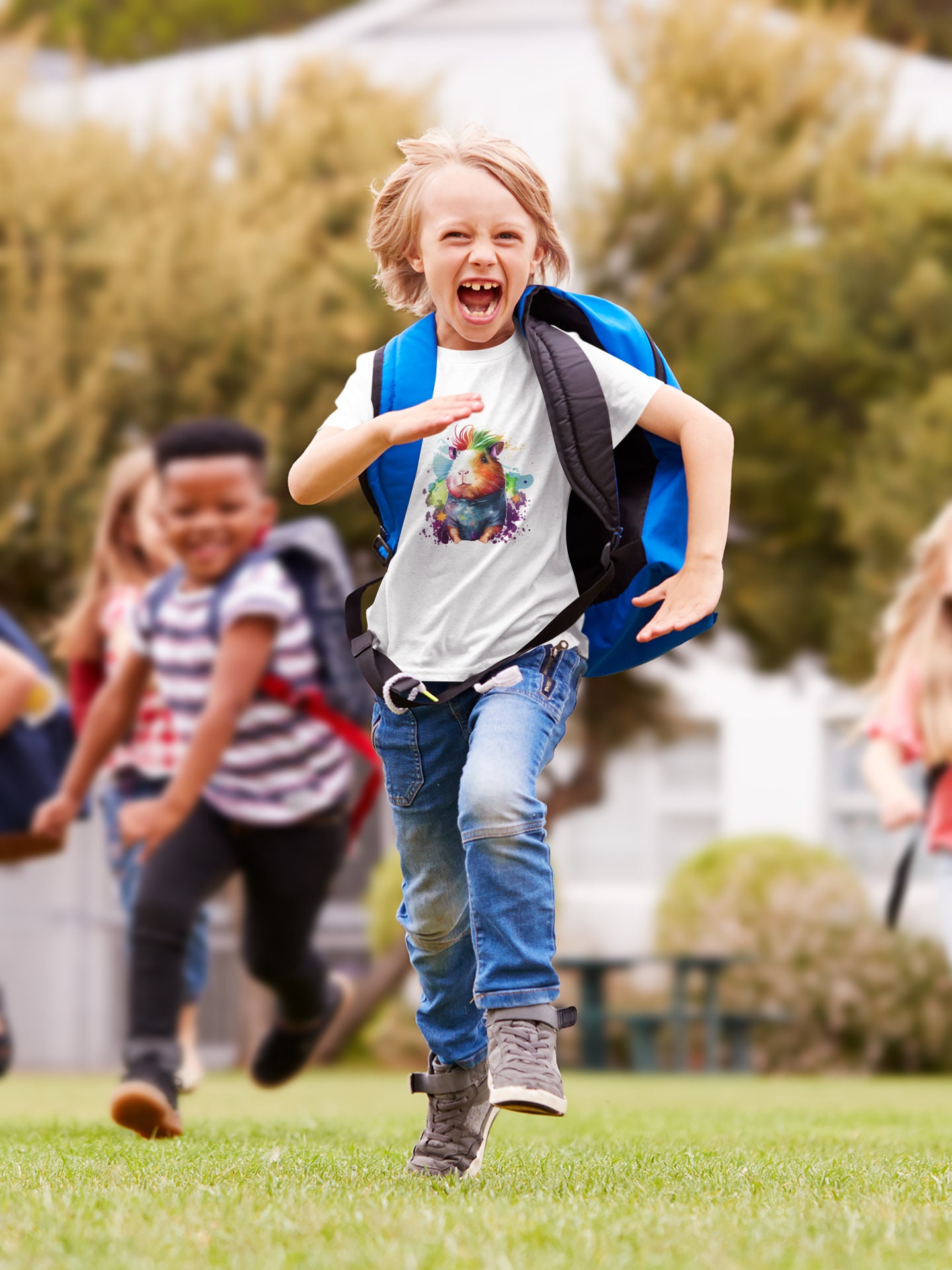 Watercolor Cool Guinea Pig Superstar Kids T-shirt Cute Animal Tee ...