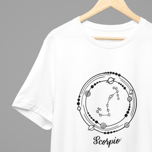 Scorpio Zodiac Sign Unisex T-shirt | Scorpions Constellation Tee ...