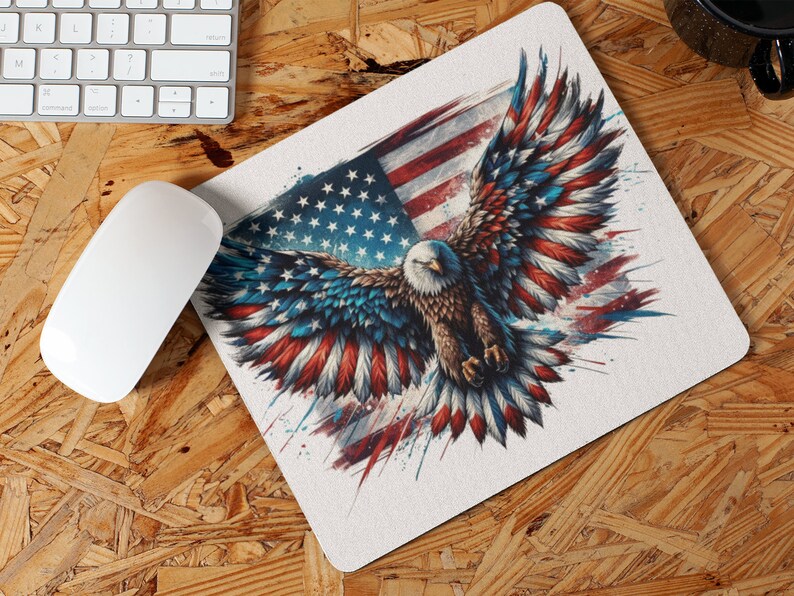 Eagle USA Flag Patriotic Mouse Pad American Pride Desk Accessory ...