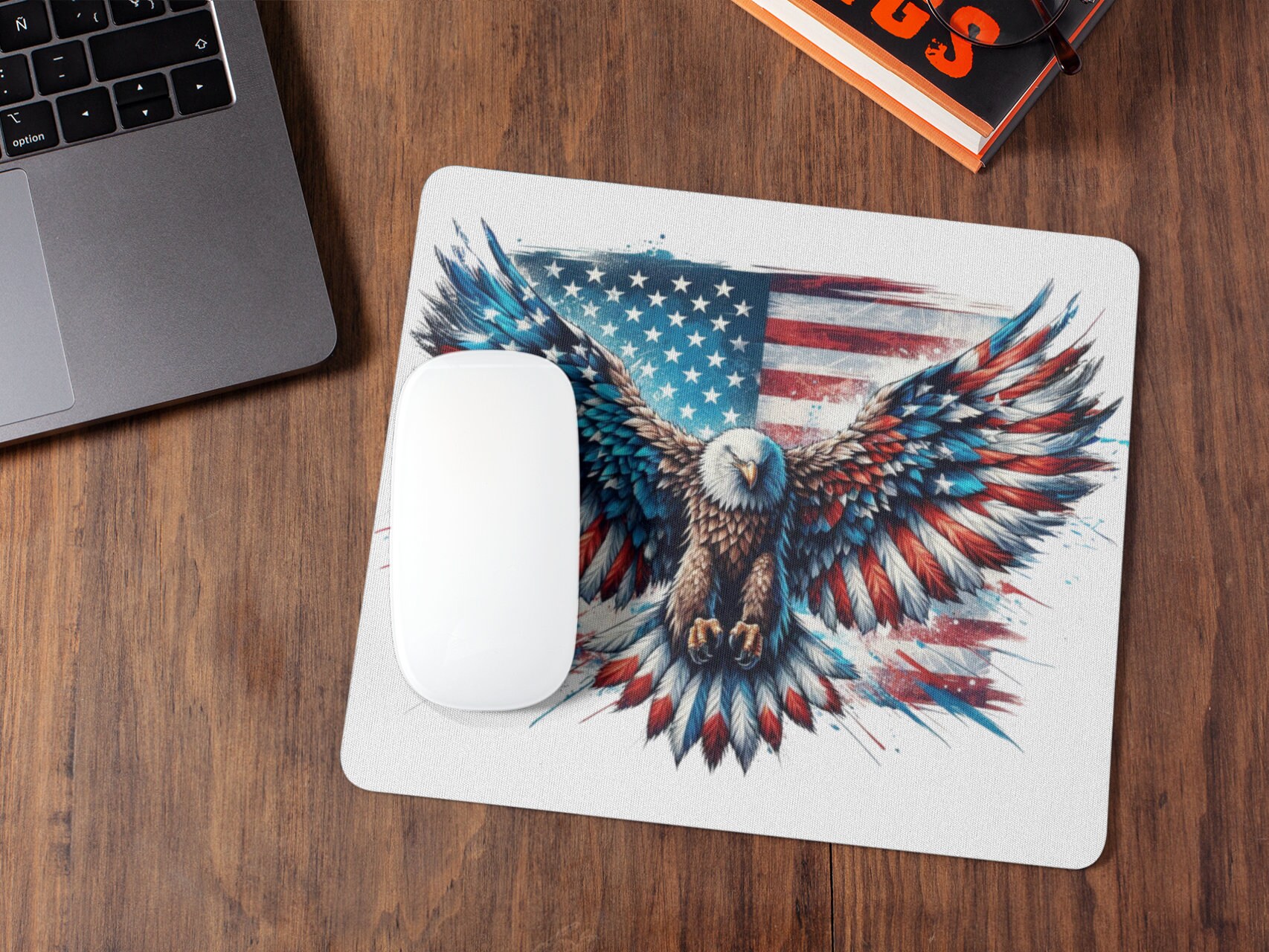 Eagle USA Flag Patriotic Mouse Pad American Pride Desk Accessory ...
