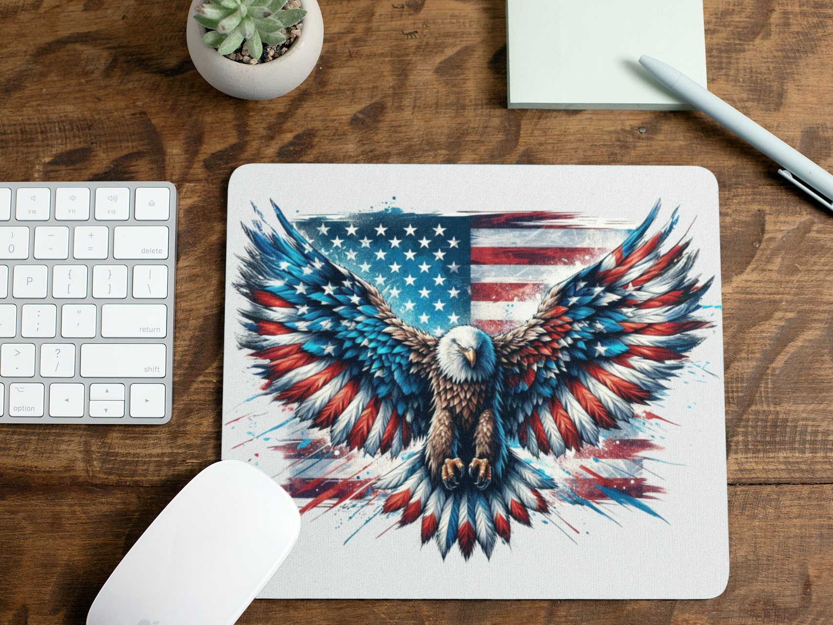 Eagle USA Flag Patriotic Mouse Pad | American Pride Desk Accessory ...