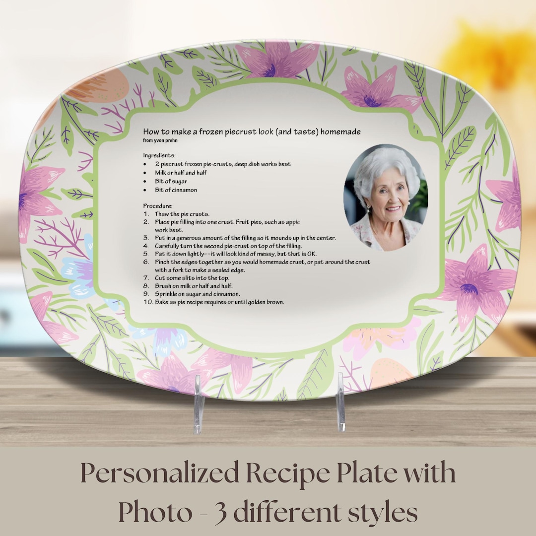 Personalized Handwritten Recipe Platter With Photo – Custom Keepsake ...