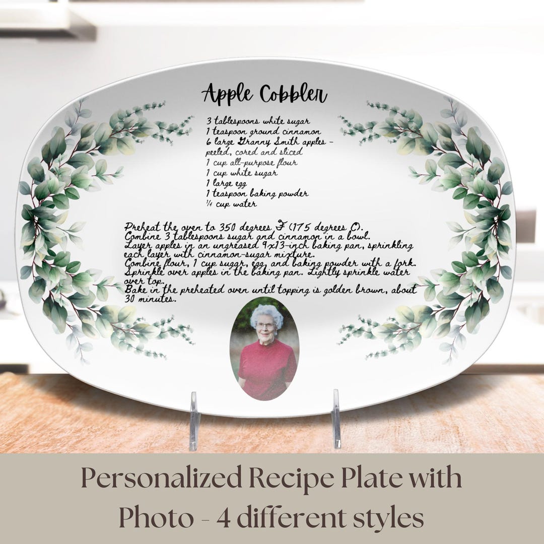 Personalized Recipe Platter Handwritten With Photo Custom Keepsake ...