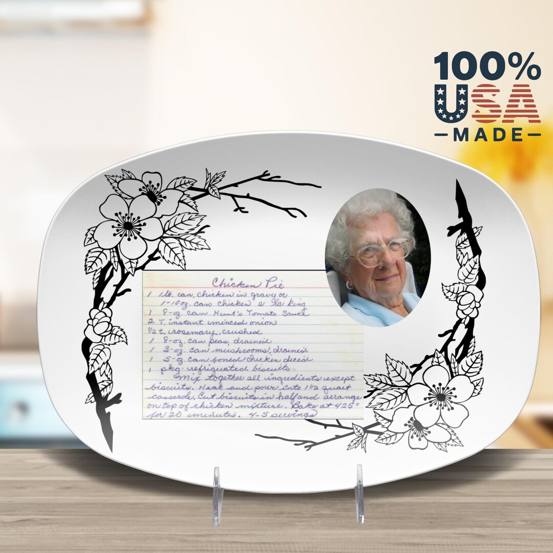 Personalized Handwritten Recipe Platter With Photo – Custom Keepsake ...