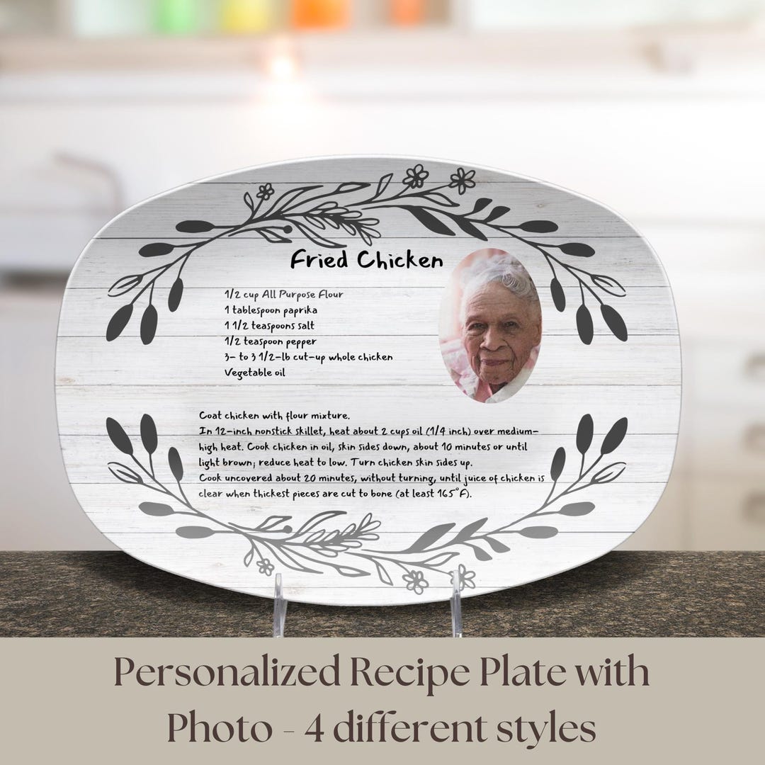 Personalized Handwritten Recipe Platter With Photo – Custom Keepsake ...