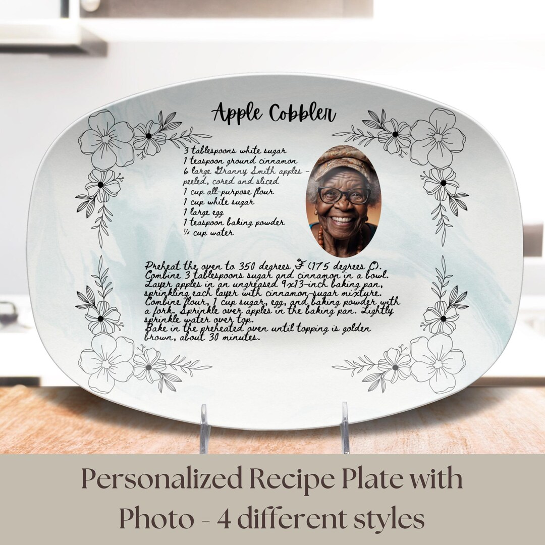 Personalized Handwritten Recipe Platter With Photo – Custom Keepsake ...