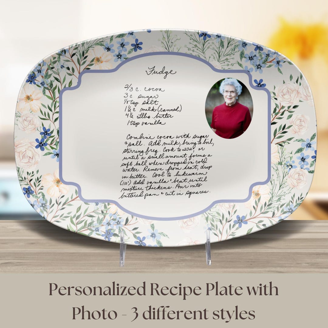 Personalized Handwritten Recipe Platter With Photo – Custom Keepsake ...