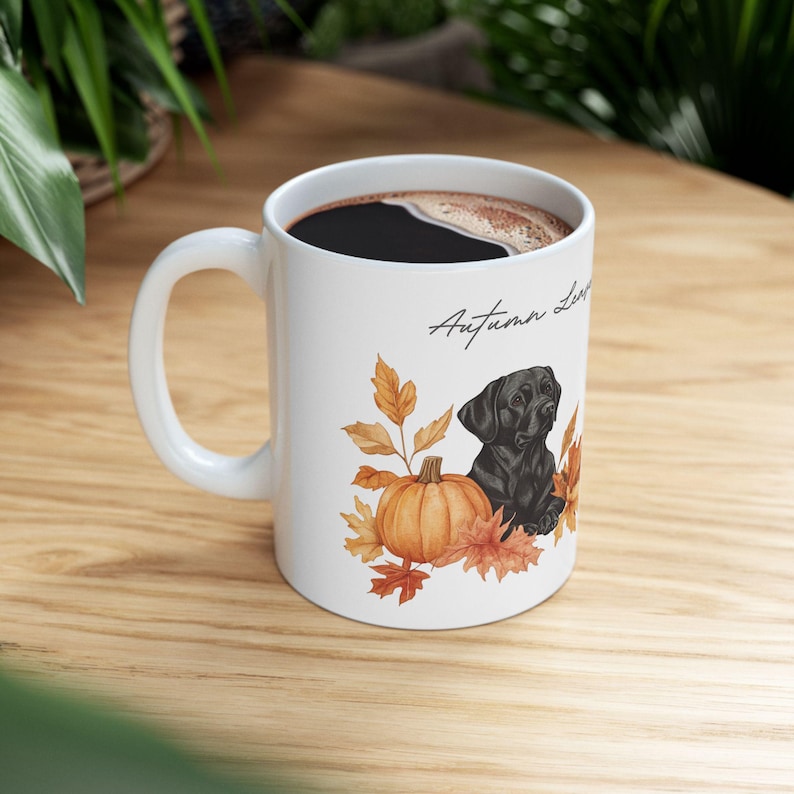 Black and Yellow Labs Fall Mug - Labrador Dog Lovers Autumn Coffee Mug ...