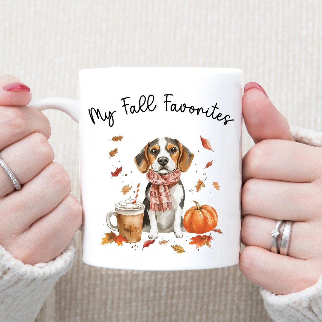 Beagle Mug Fall Favorites - Watercolor Thanksgiving Cute Beagle Coffee ...