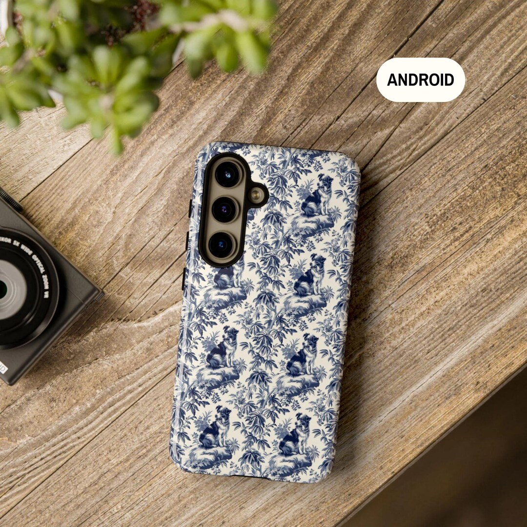 Australian Shepherd Toile De Jouy Tough Phone Cases for Android Samsung ...
