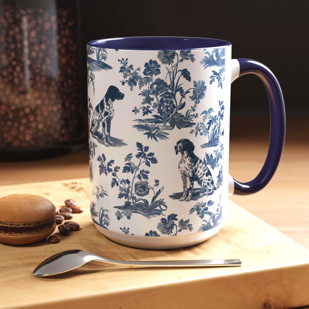 Pointer French Toile Mug German Shorthair Pointer Coffee Cup Gift for ...