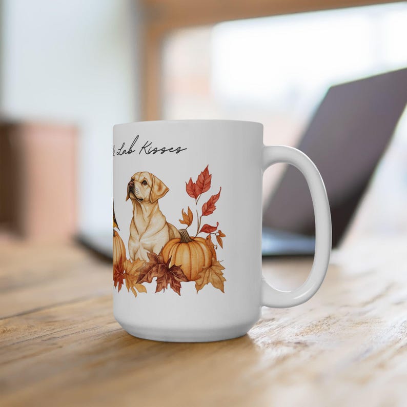 Black and Yellow Labs Fall Mug - Labrador Dog Lovers Autumn Coffee Mug ...