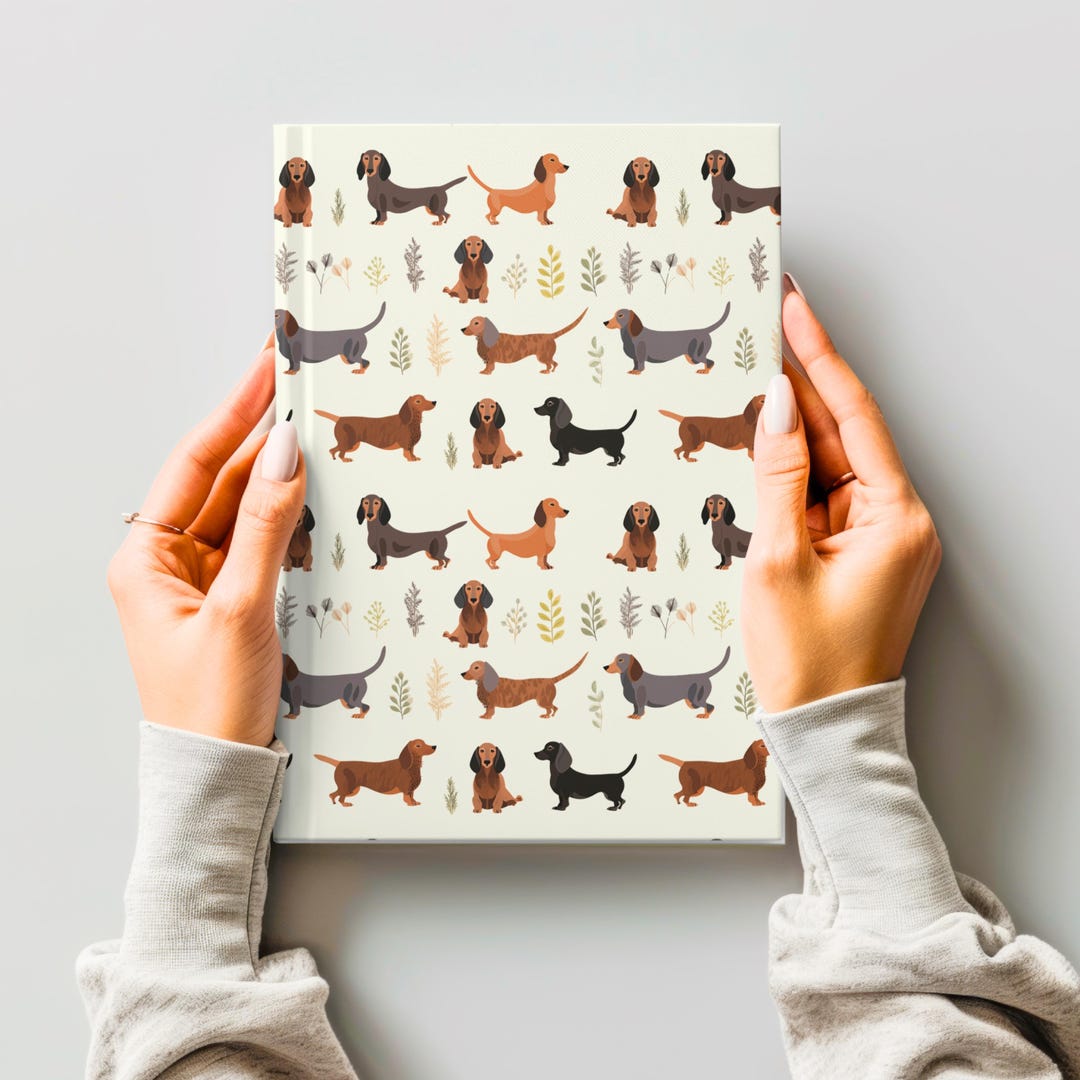 Dachshund Botanical Hardcover Journal - Doxie Notebook for Dog Lovers ...