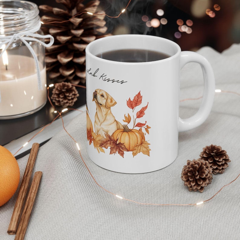 Black and Yellow Labs Fall Mug - Labrador Dog Lovers Autumn Coffee Mug ...