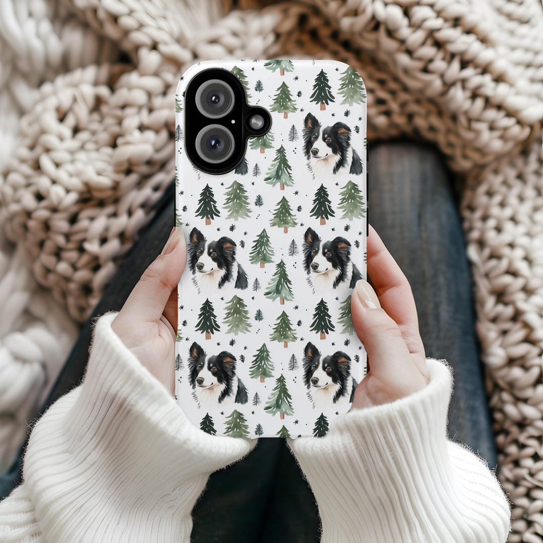 Magsafe Border Collie Winter Tough Phone Case for iPhone 16 15 14 13 ...