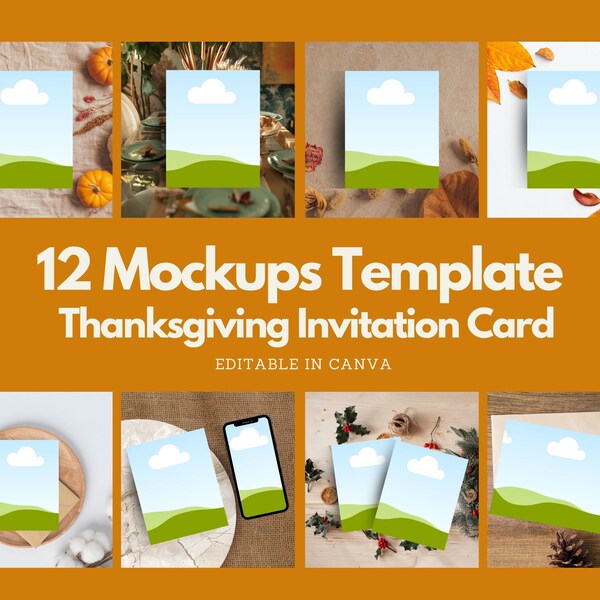 Thanksgiving Card Mockup - Etsy