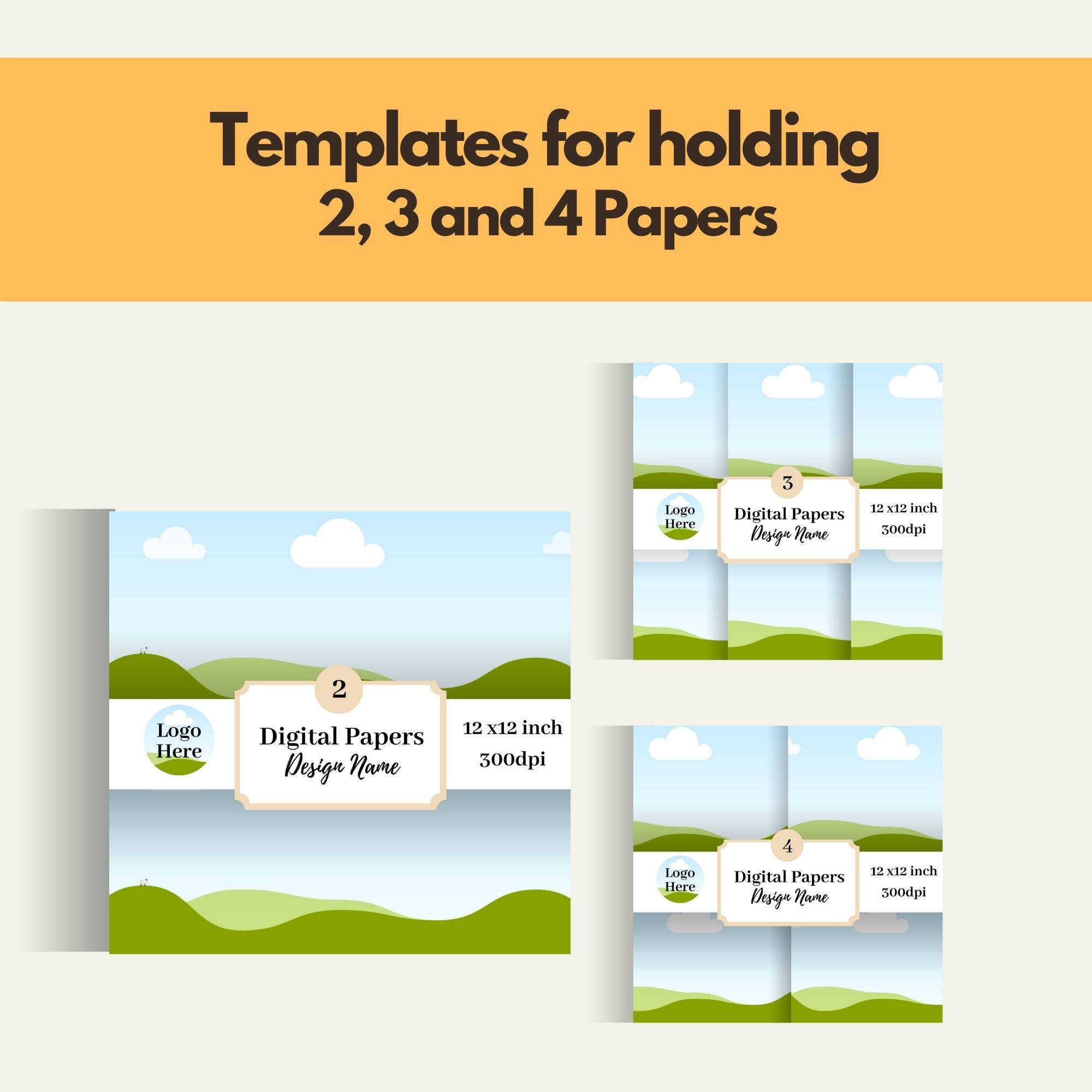 20 Digital Paper Mockup Template Editable Canva Templates - Etsy