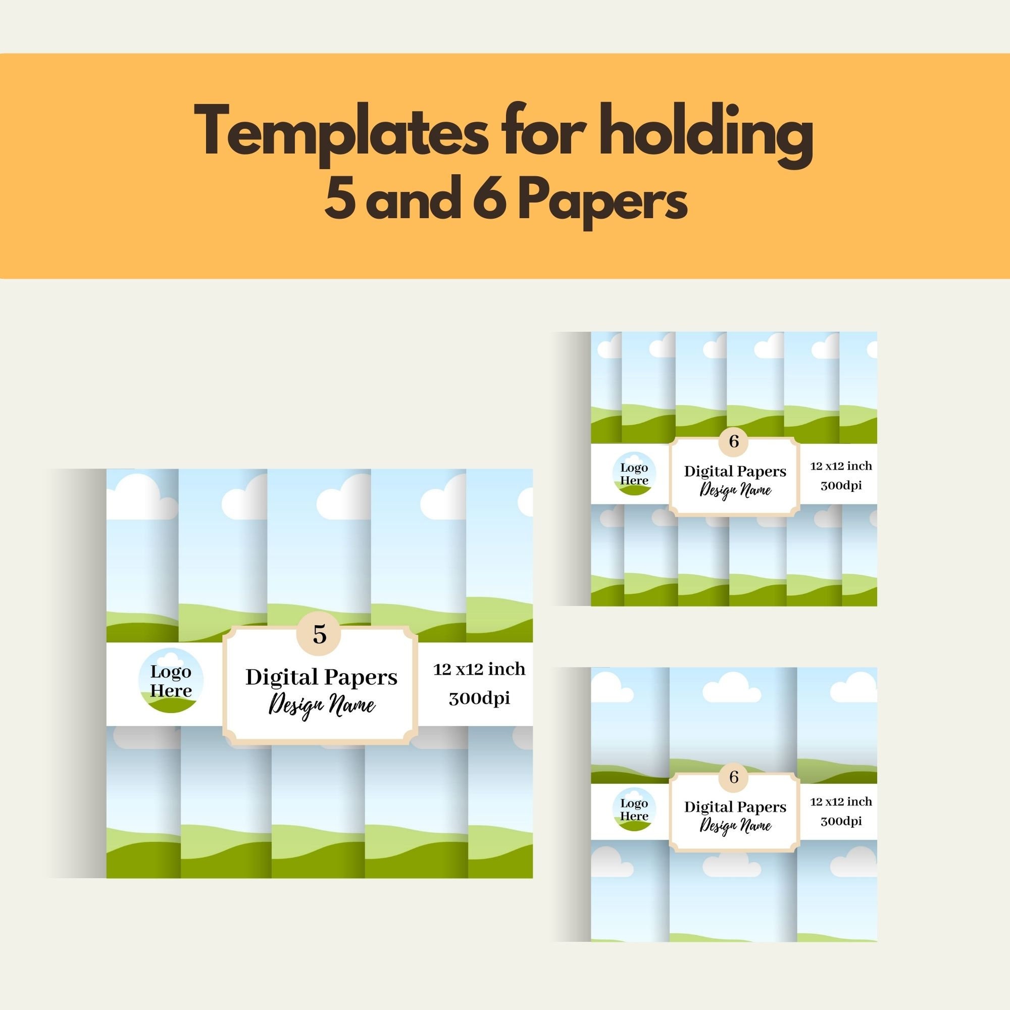 20 Digital Paper Mockup Template Editable Canva Templates - Etsy