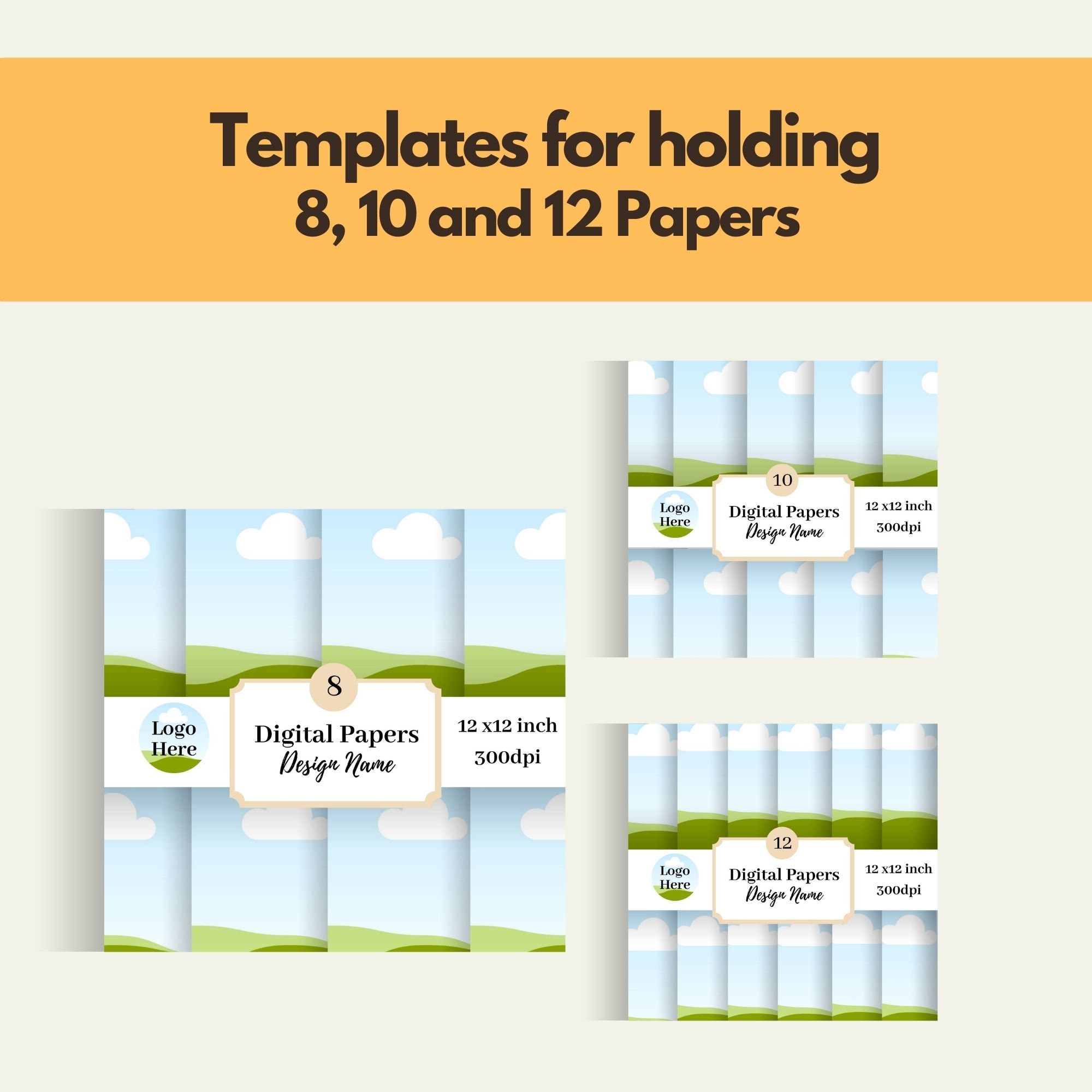 20 Digital Paper Mockup Template Editable Canva Templates - Etsy