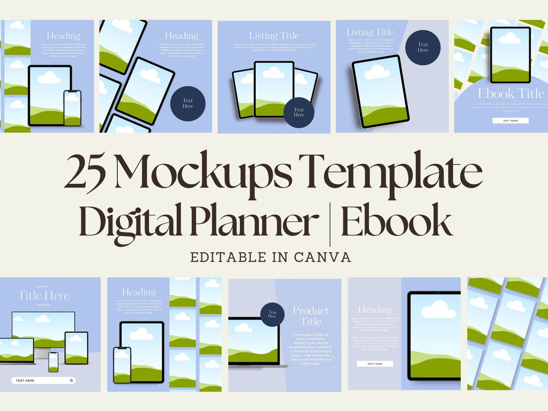 25 Ebook Mockup Template Canva Mockup Template Digital - Etsy