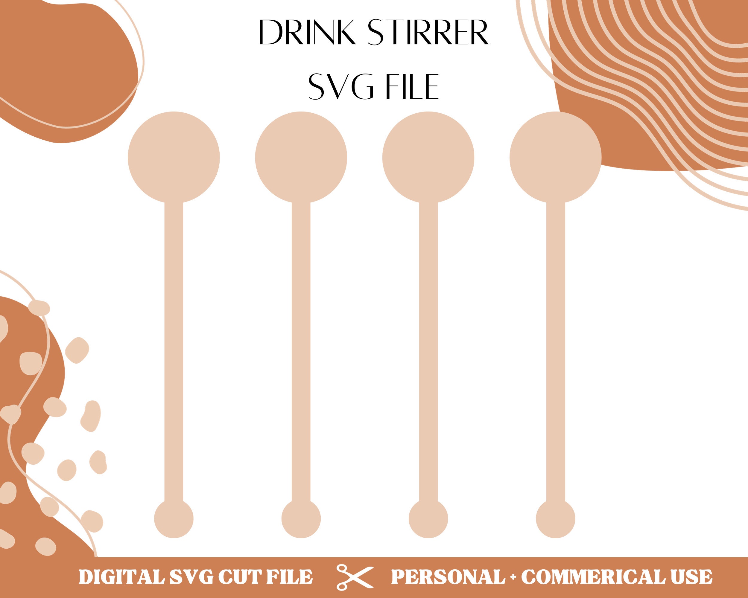 Laser Cut Drink Stirrer SVG: Swizzle Stick Digital File - Etsy