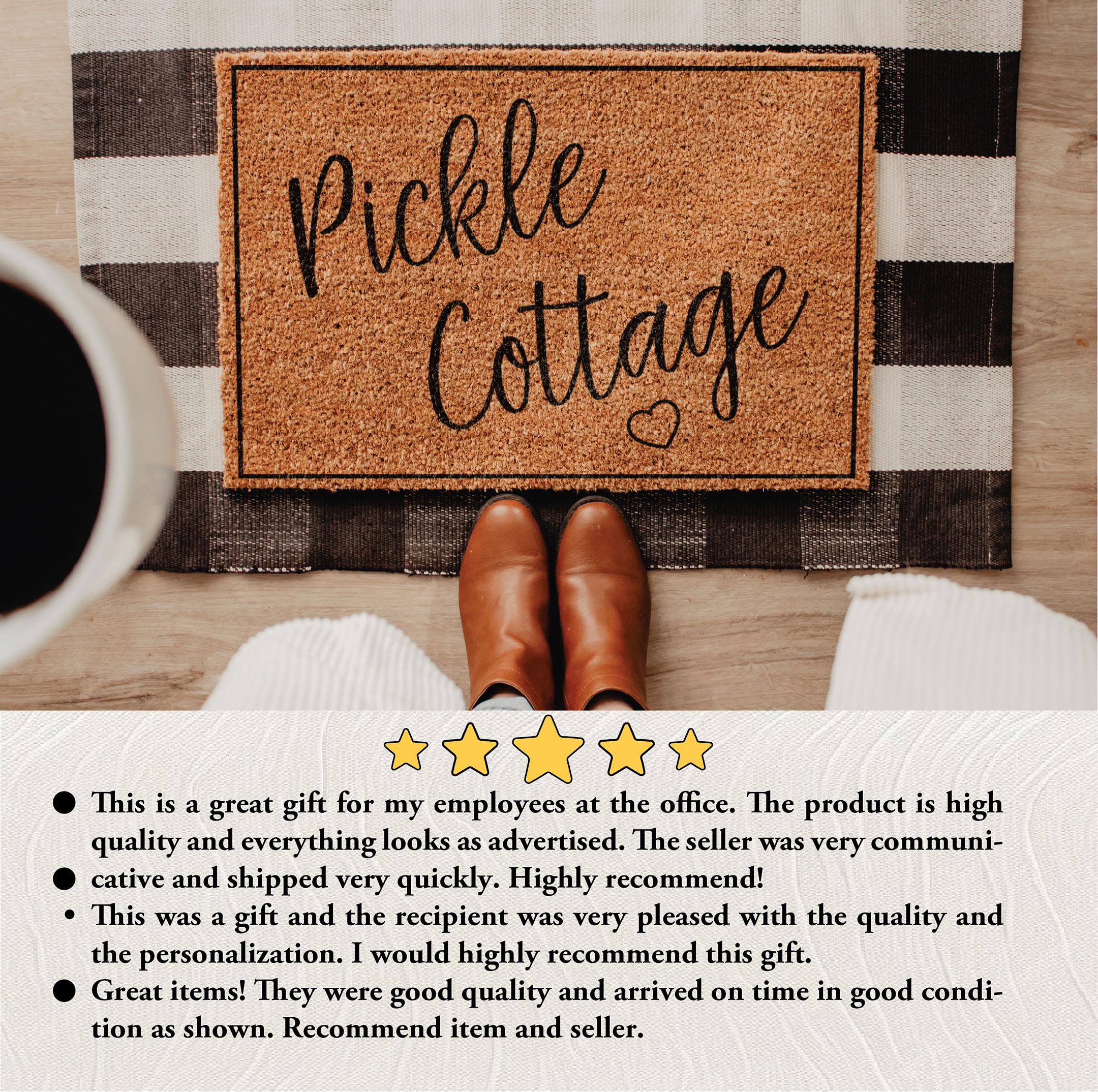 Pickle Cottage Door Mat, Personalized Doormat, Housewarming Doormat ...