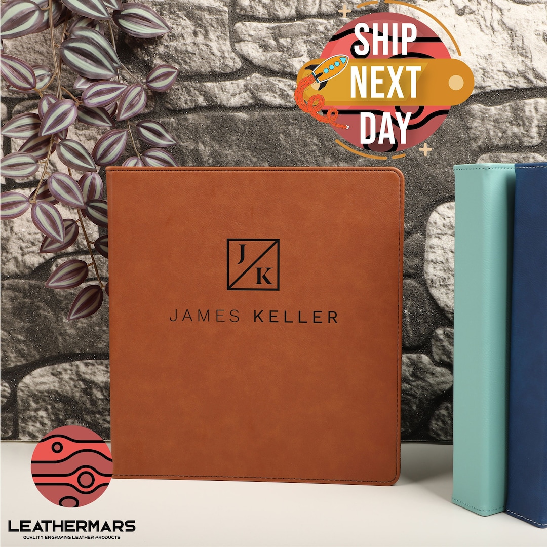 Leather Binder, Vegan Leather Binder, Business Gifts, Personalized ...