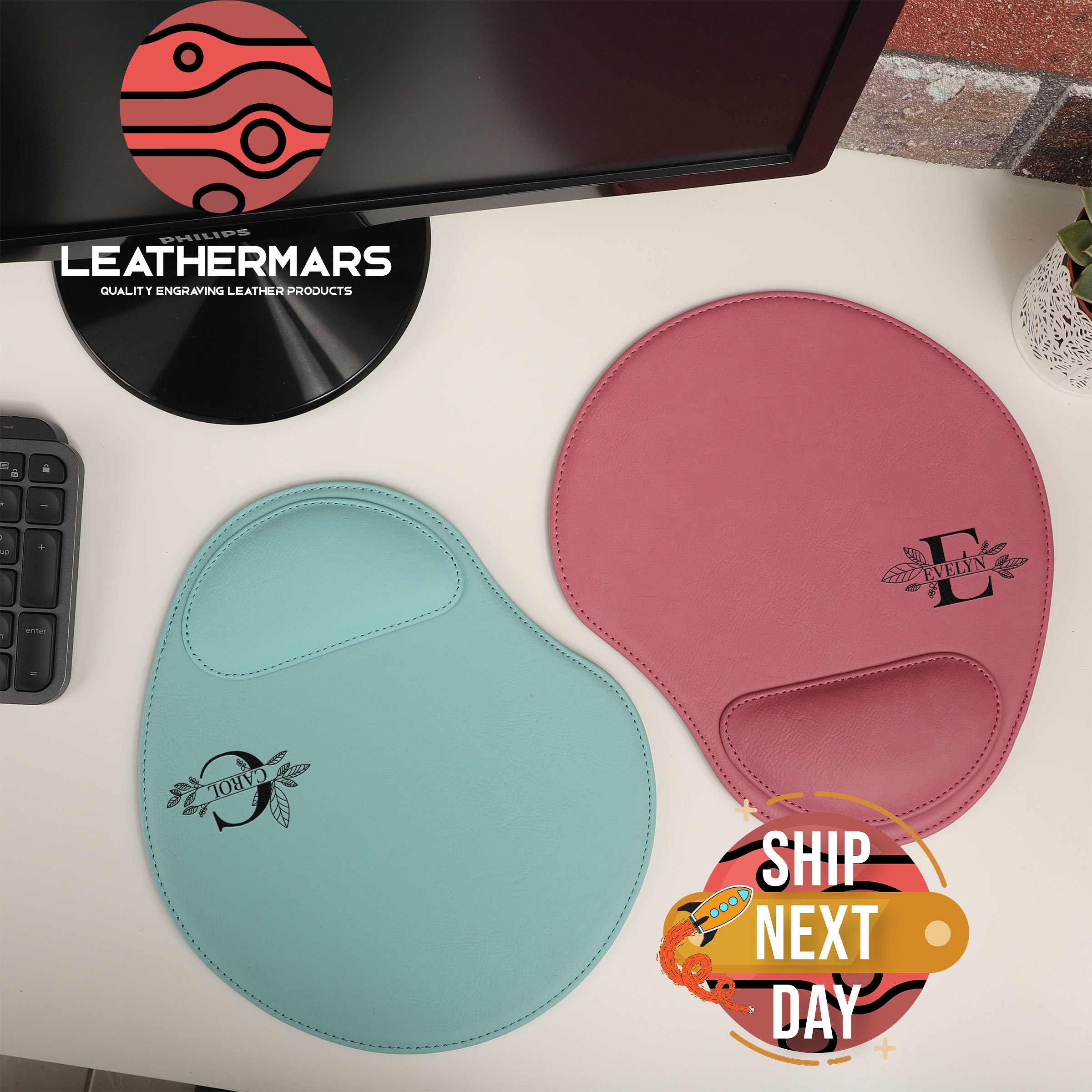 Custom Leather Mouse Pad, Custom Gifts for Dad, Leather Mouse Pad ...