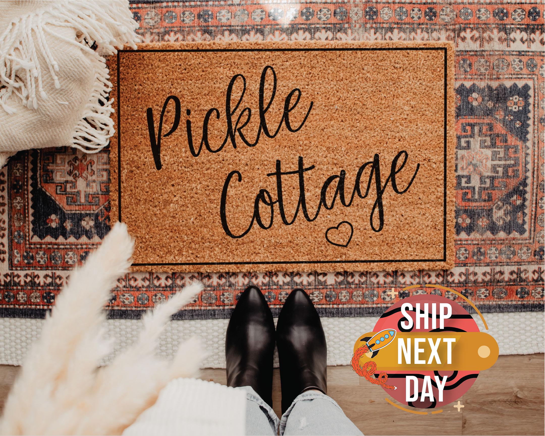 Pickle Cottage Door Mat, Personalized Doormat, Housewarming Doormat ...