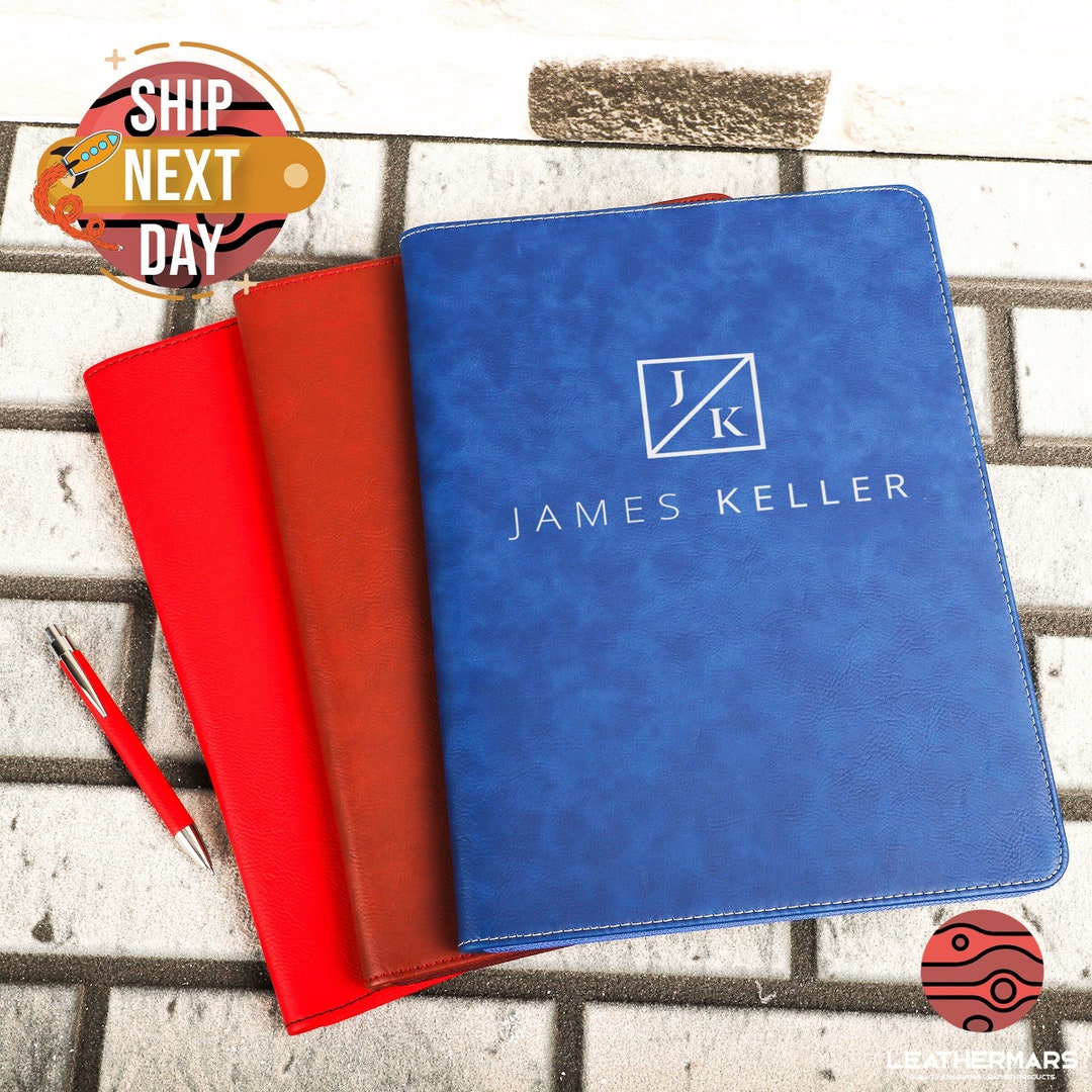 Personalized Zipper Portfolio With Notepad, Leather Journal ...