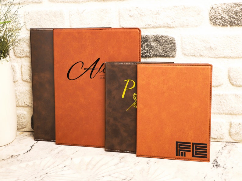 Personalized Monogram Portfolio, Customized Small Notepad Holder, Laser ...