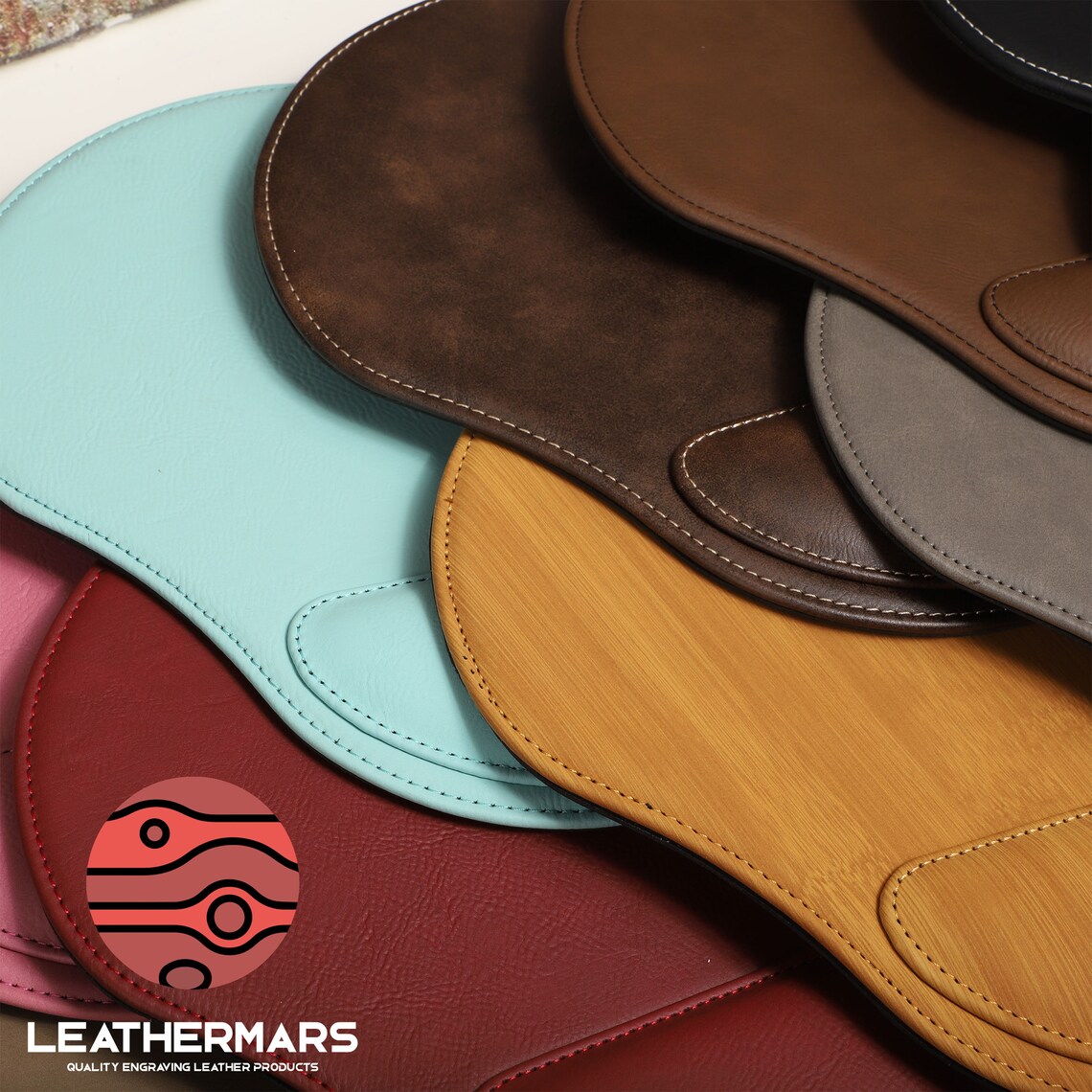 Custom Leather Mouse Pad, Custom Gifts for Dad, Leather Mouse Pad ...