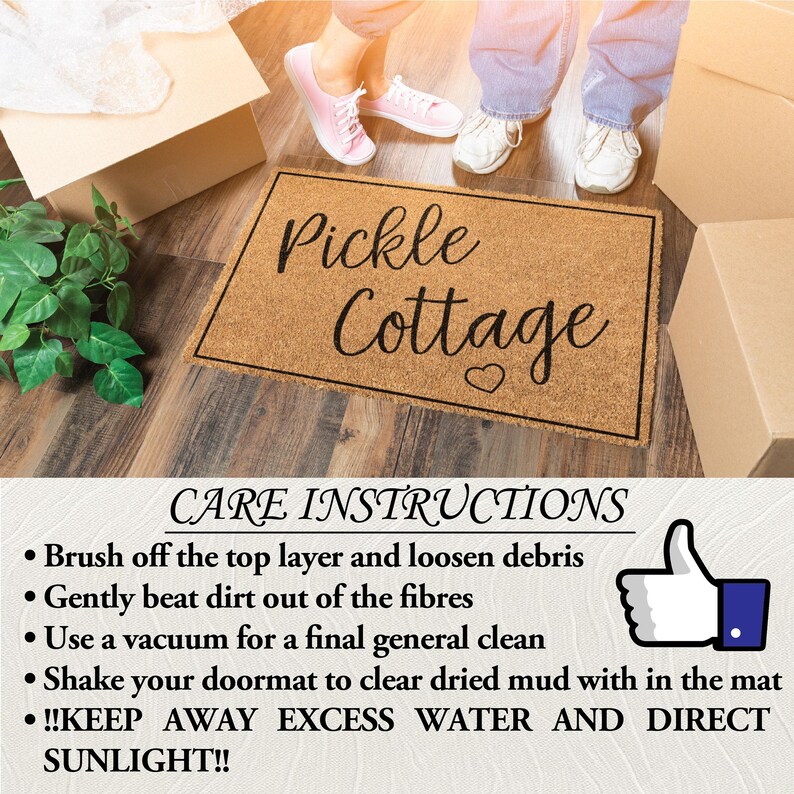 Pickle Cottage Door Mat, Personalized Doormat, Housewarming Doormat ...