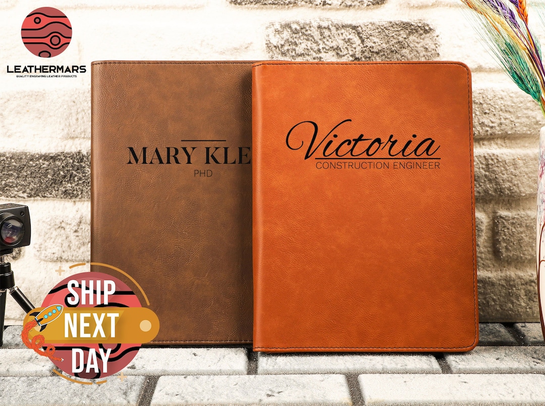 Custom Portfolio With Zipper, Personalized Refillable Portfolio ...