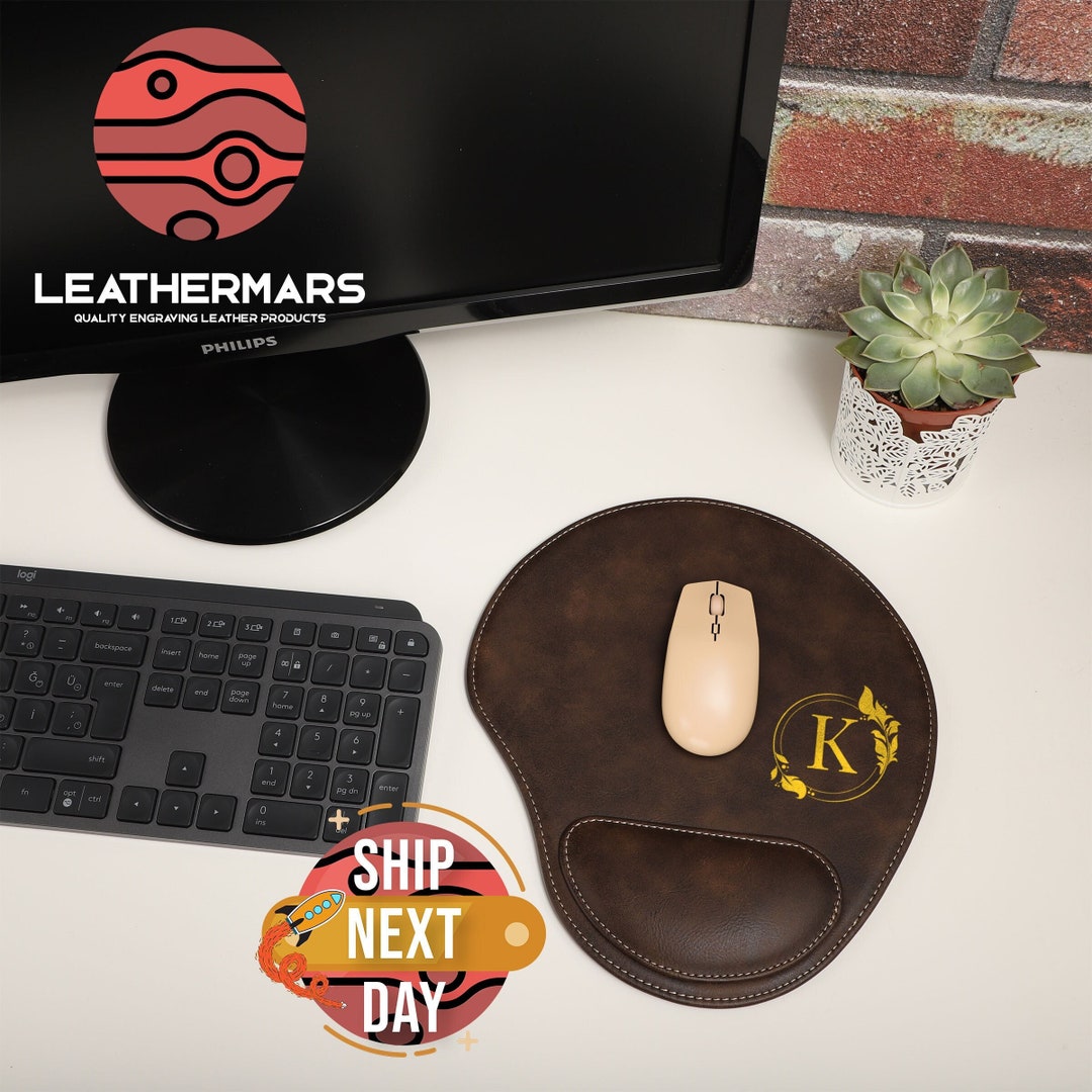 Custom Leather Mouse Pad, Custom Gifts for Dad, Leather Mouse Pad ...