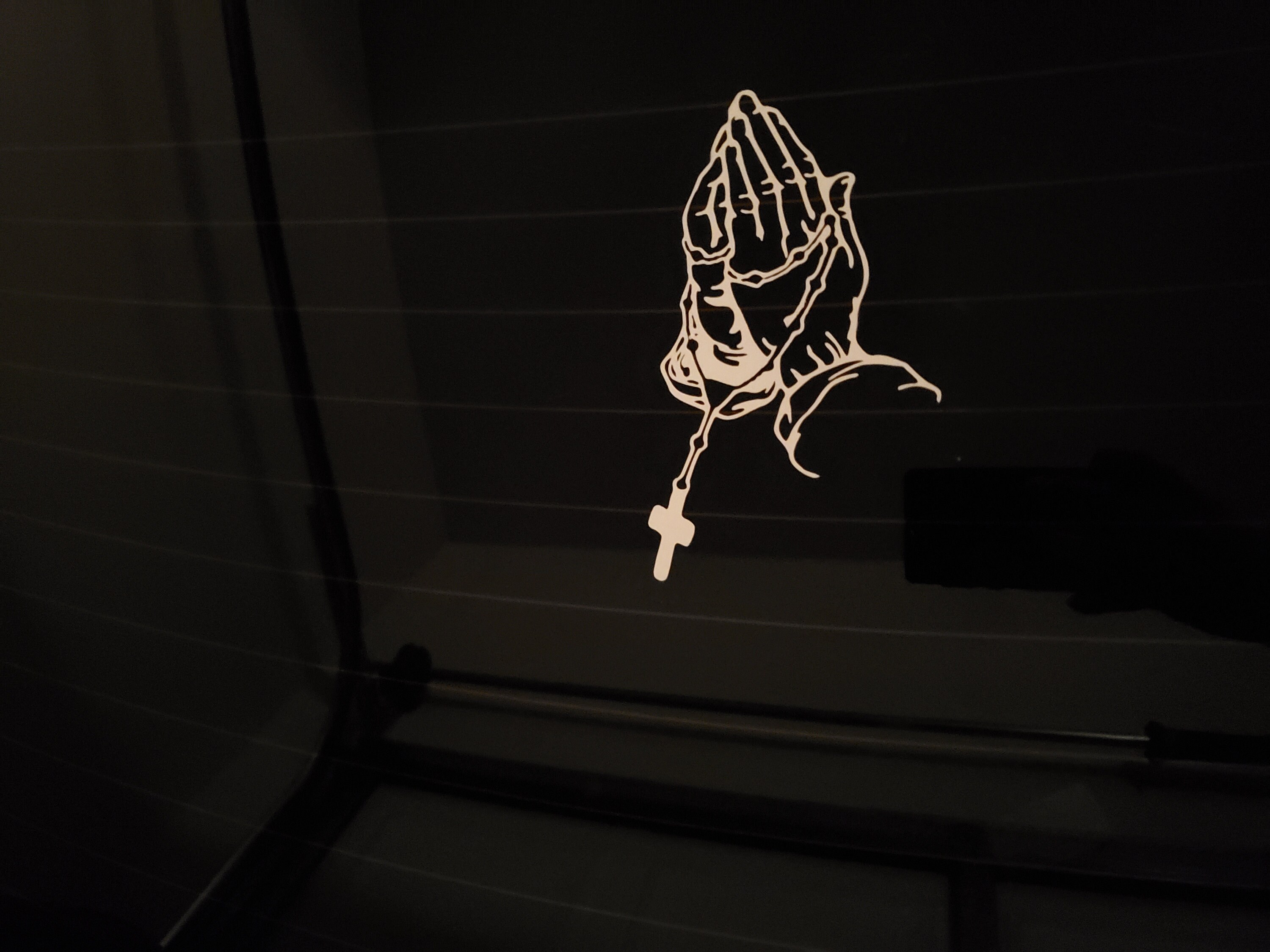 Pearl Rosary on Praying Hands Sticker - Etsy