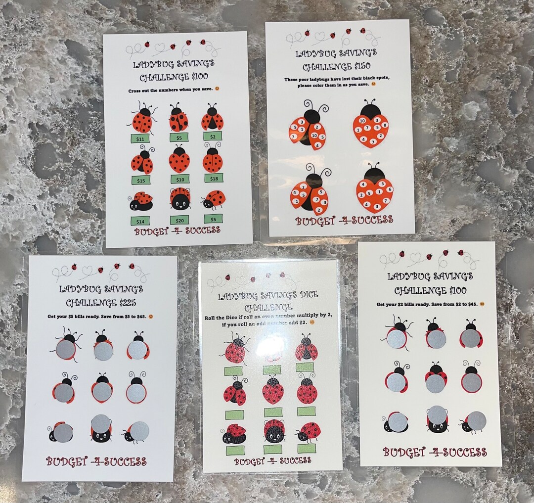 Ladybug Savings Challenges Save 100 225 Dollars With Five Super Cute ...