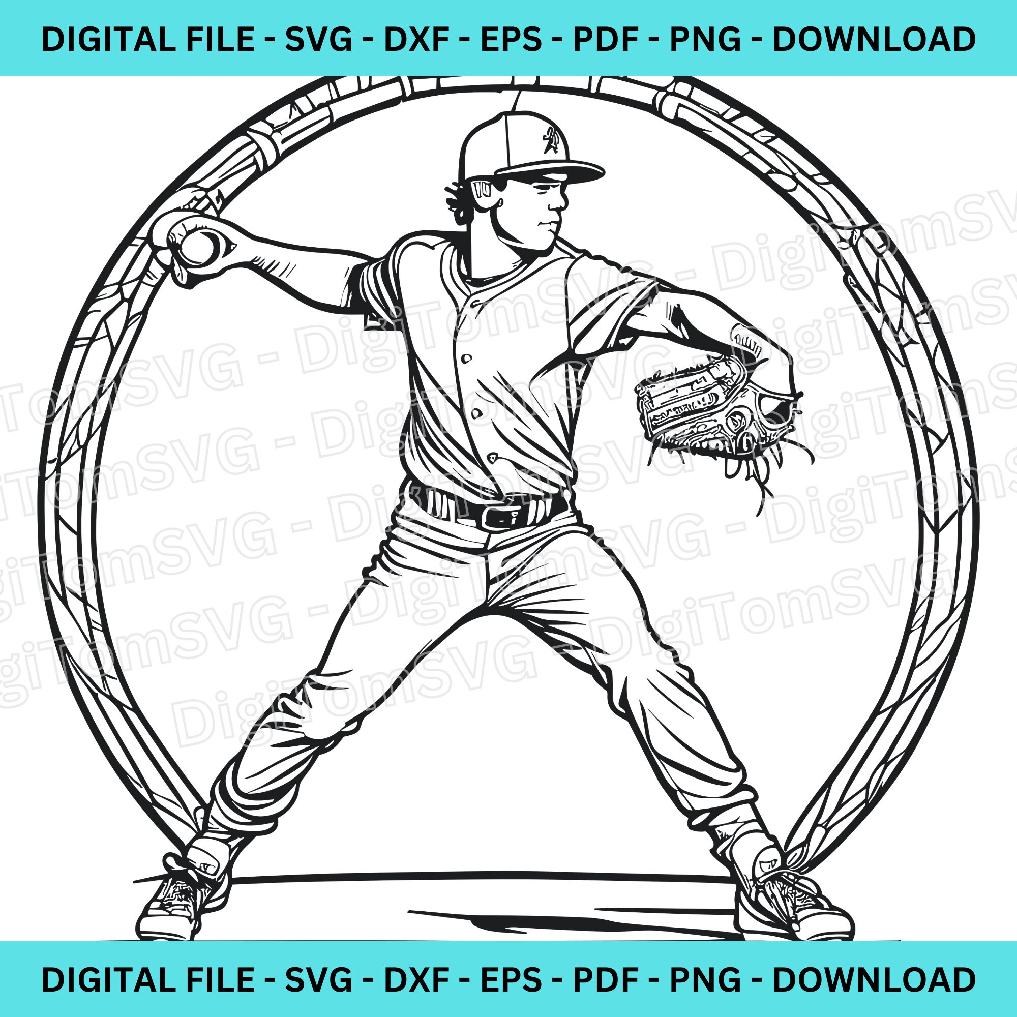 Baseball Player SVG & PNG Digital Files for Engraving and Cutting ...