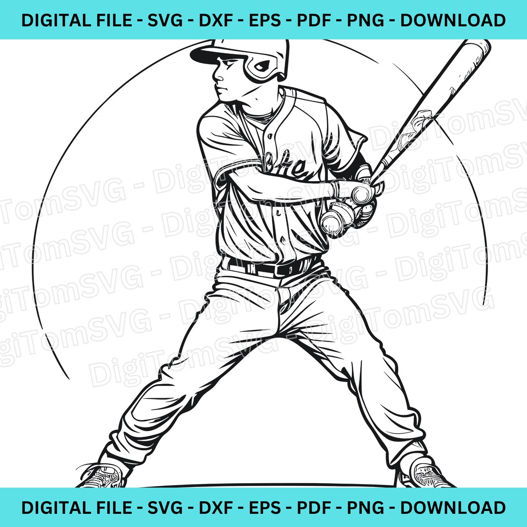 Craft Your Own Baseball Magic With SVG PNG Files, Baseball Player SVG ...