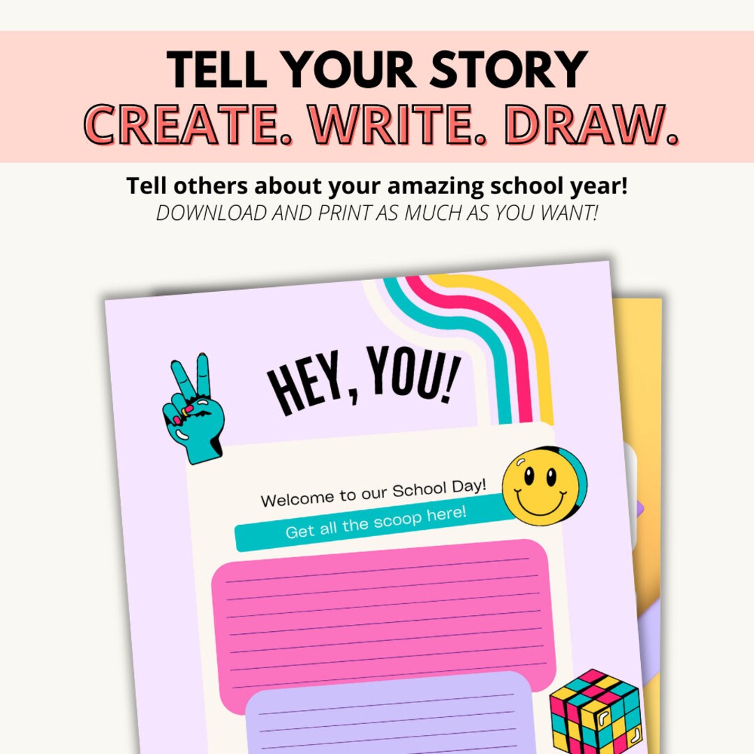 Colorful Geometric Cheerful Classroom Newsletter Printable - Etsy