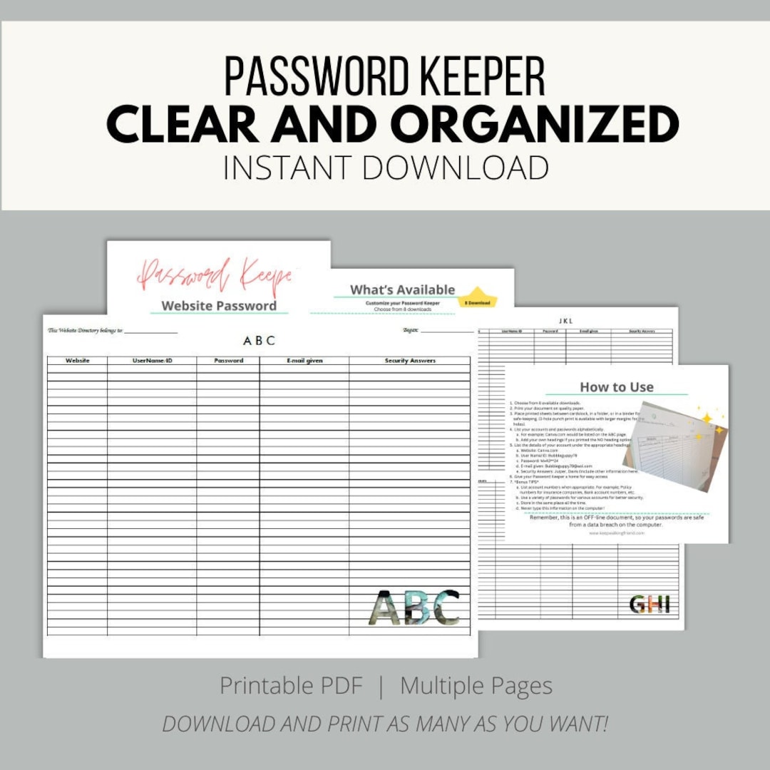 Password Keeper: 8 Spreadsheets Available to Alphabetize Your Website ...