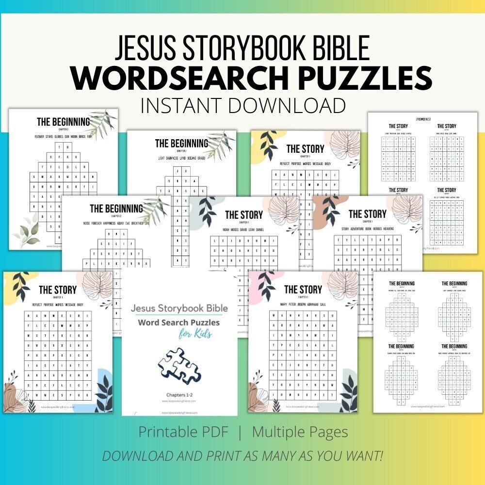 Jesus Storybook Bible; Word Search Puzzle Chapters 1-2: Kid's Puzzle - Etsy