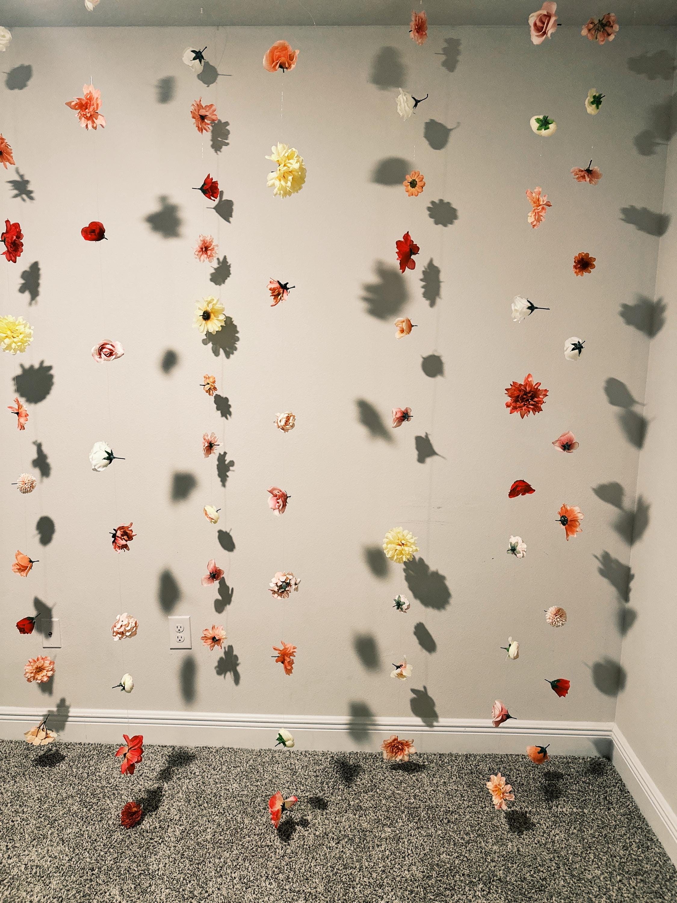 Customized Hanging Flower Garland , Flower Backdrop, Floating Flower ...