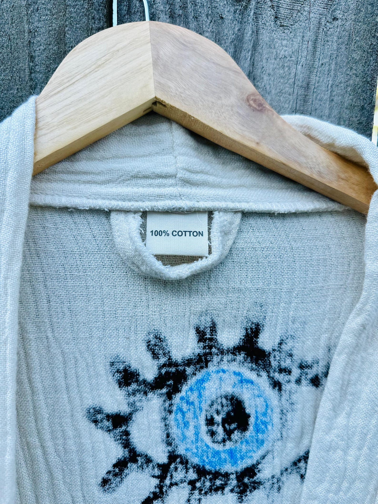 Turkish Cotton Robe: Handprinted Evil Eye Kimono Gown - Etsy